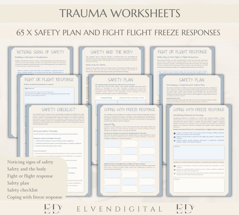 Trauma Therapy Bundle Nervous System Regulation Workbook Adult Trauma ...