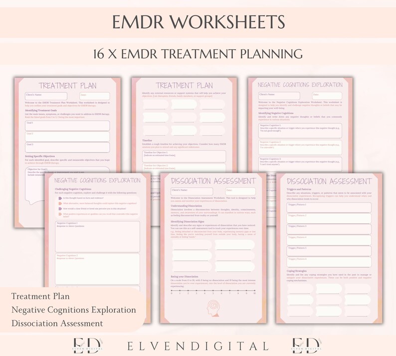 EMDR Worksheet Bundle EMDR Script for Therapist EMDR Therapy Worksheets ...