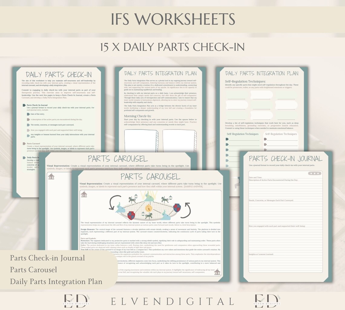 Internal Family Systems Cheat Sheets IFS Therapy Worksheets IFS ...