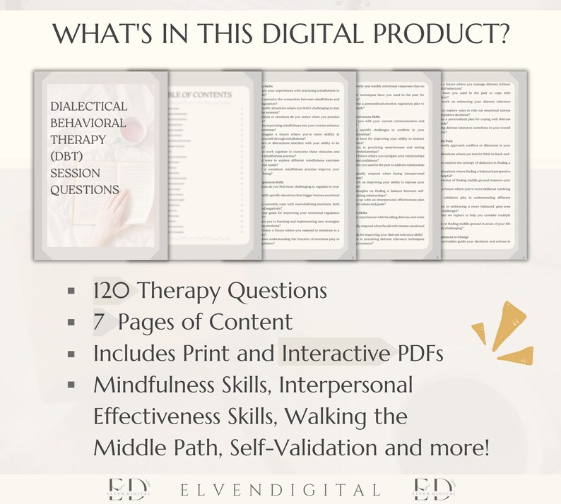Dialectical Behavioral Therapy Session Questions DBT Cheat Sheet DBT ...