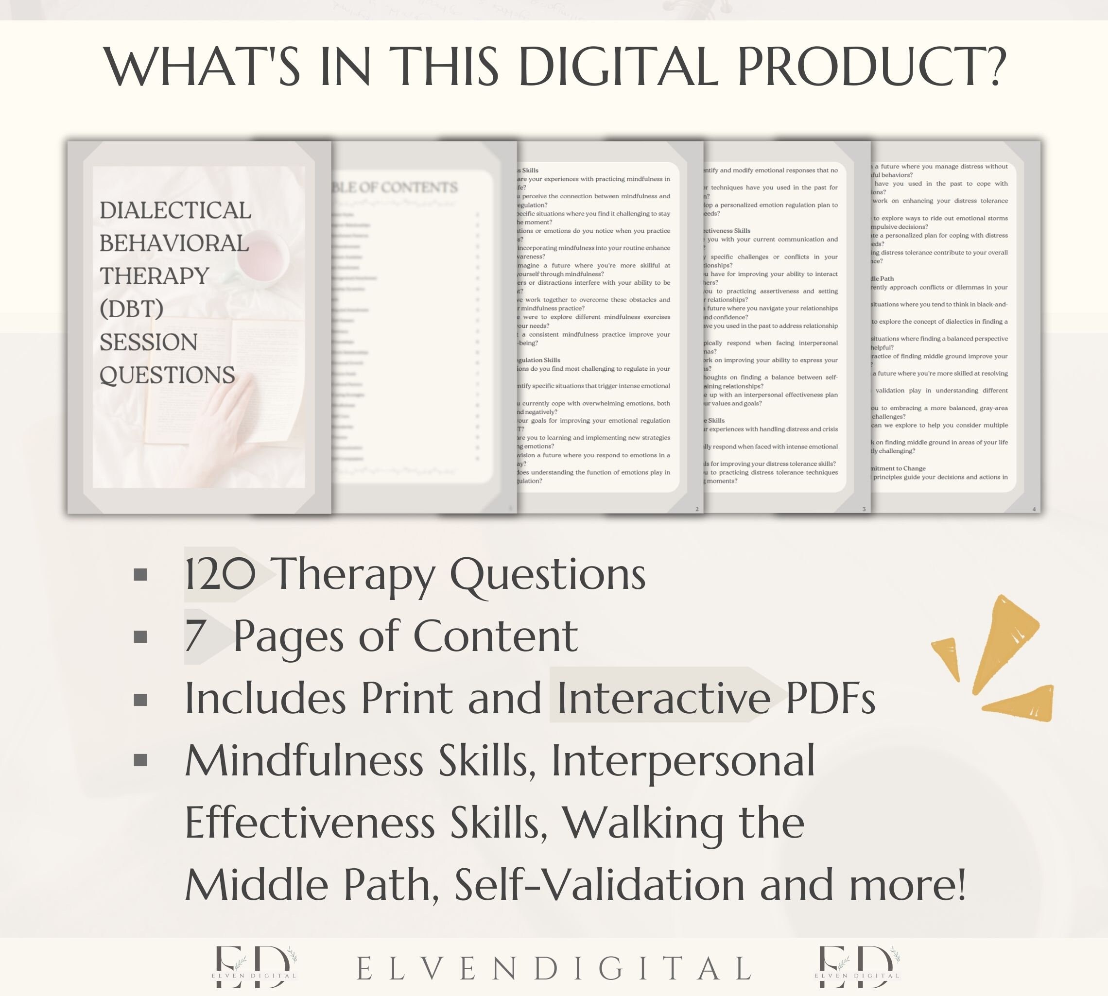 Dialectical Behavioral Therapy Session Questions DBT Cheat Sheet DBT ...