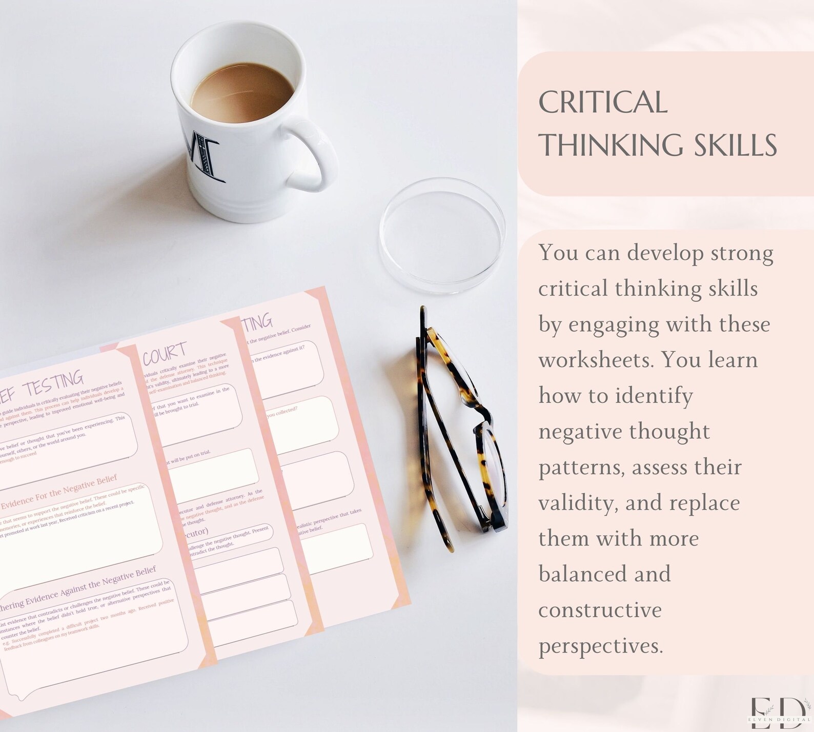 CBT for Anxiety CBT Worksheets for Teen and Adult Challenging Anxious ...