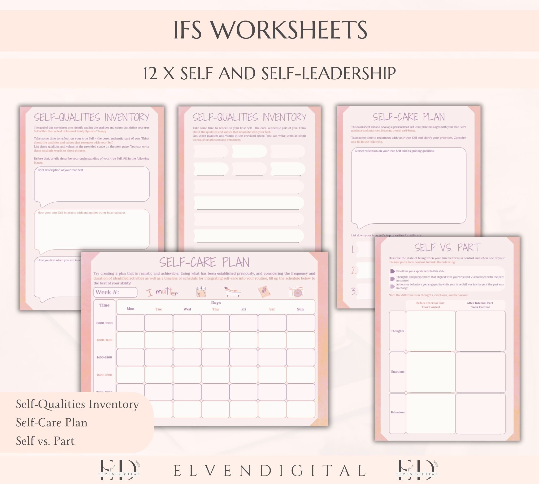 IFS Resource Bundle Parts Work Worksheets IFS Cards Internal Family ...