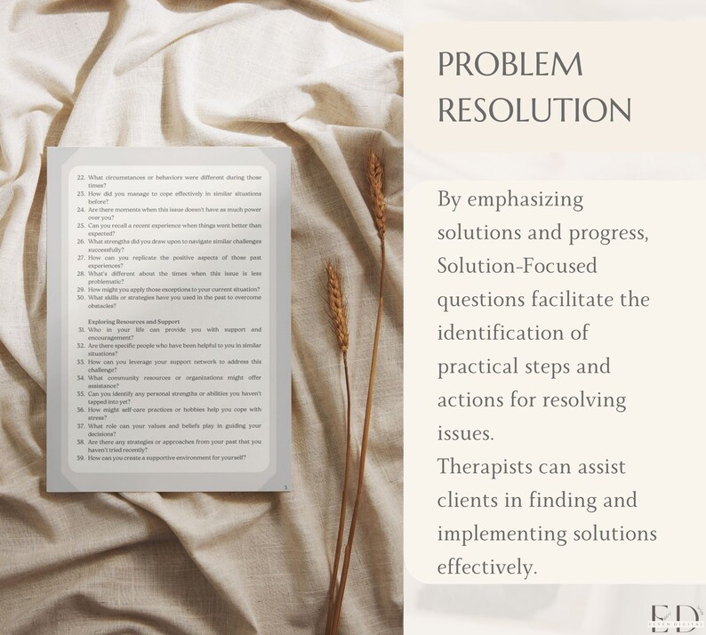 Solution Focused Brief Therapy Questions SFBT SFT Questions Cheat Sheet ...