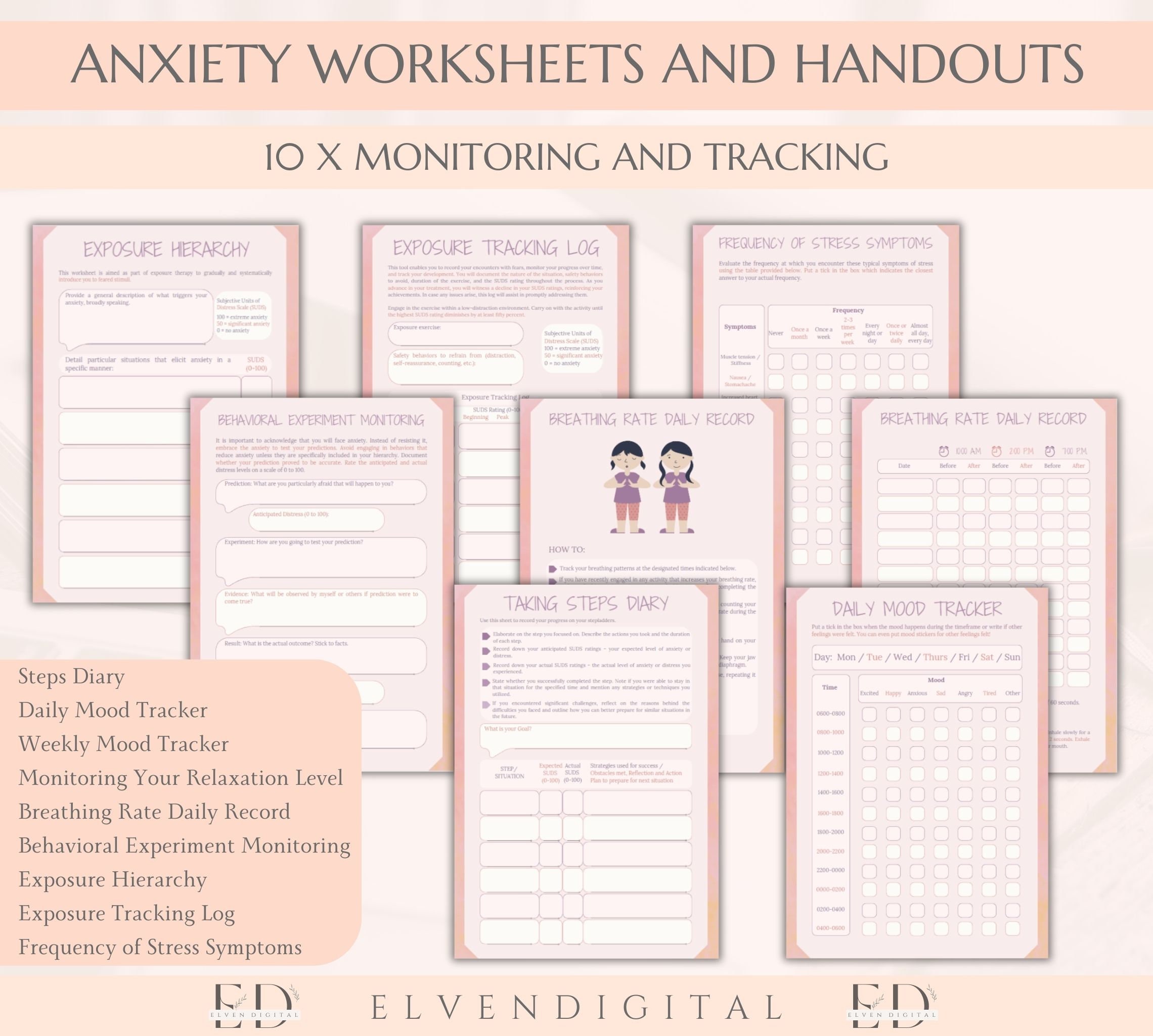 Therapy Workbook Coping Skills Cards Therapist Anxiety Bundle ...
