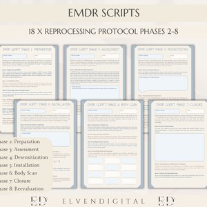 EMDR Worksheet Bundle Eye Movement Psychotherapy Bundle EMDR Scripts ...