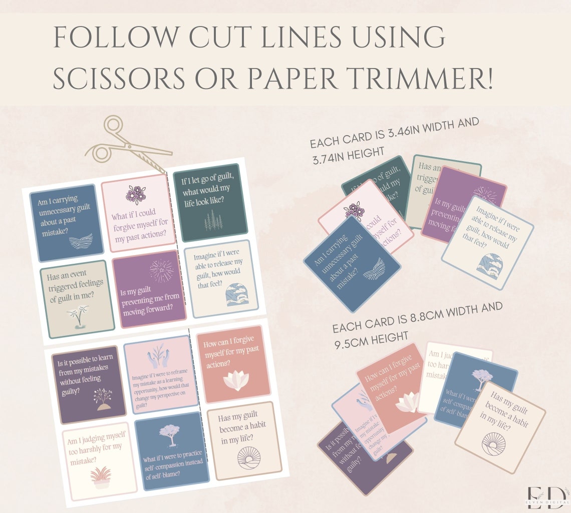 Mental Health Flashcards Emotion Guilt Flashcards Emotional - Etsy