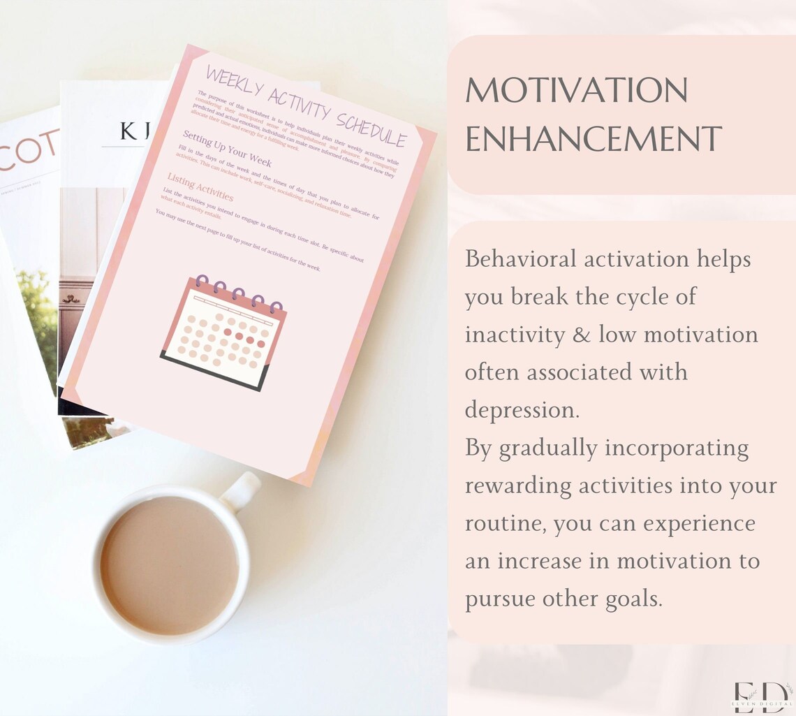 CBT Worksheets Behavioral Activation Cognitive Behavioral Therapy ...