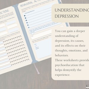 Depression Workbook Self-esteem Building Therapy Sheets Pleasure ...