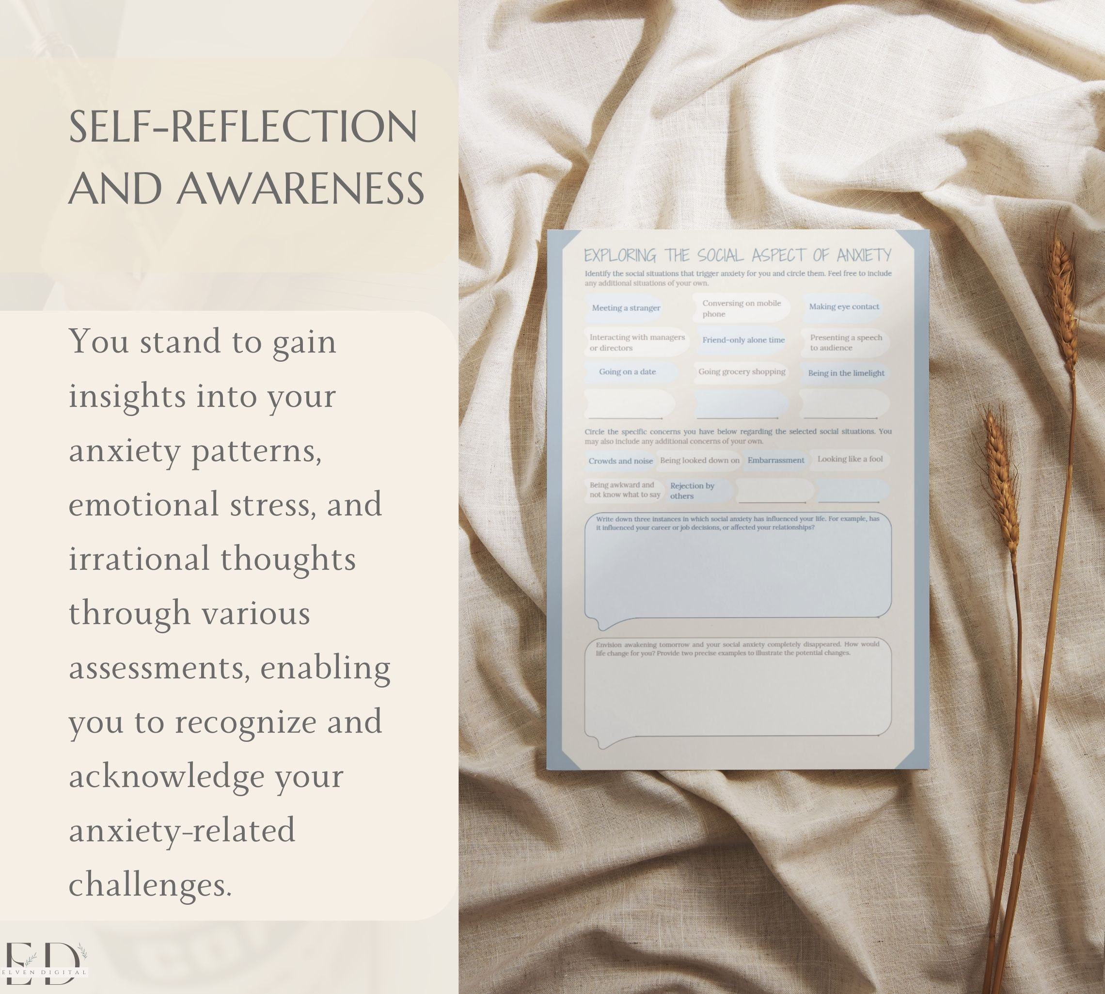 Anxiety Management Worksheet Therapy Resources Anxiety Worksheets for ...