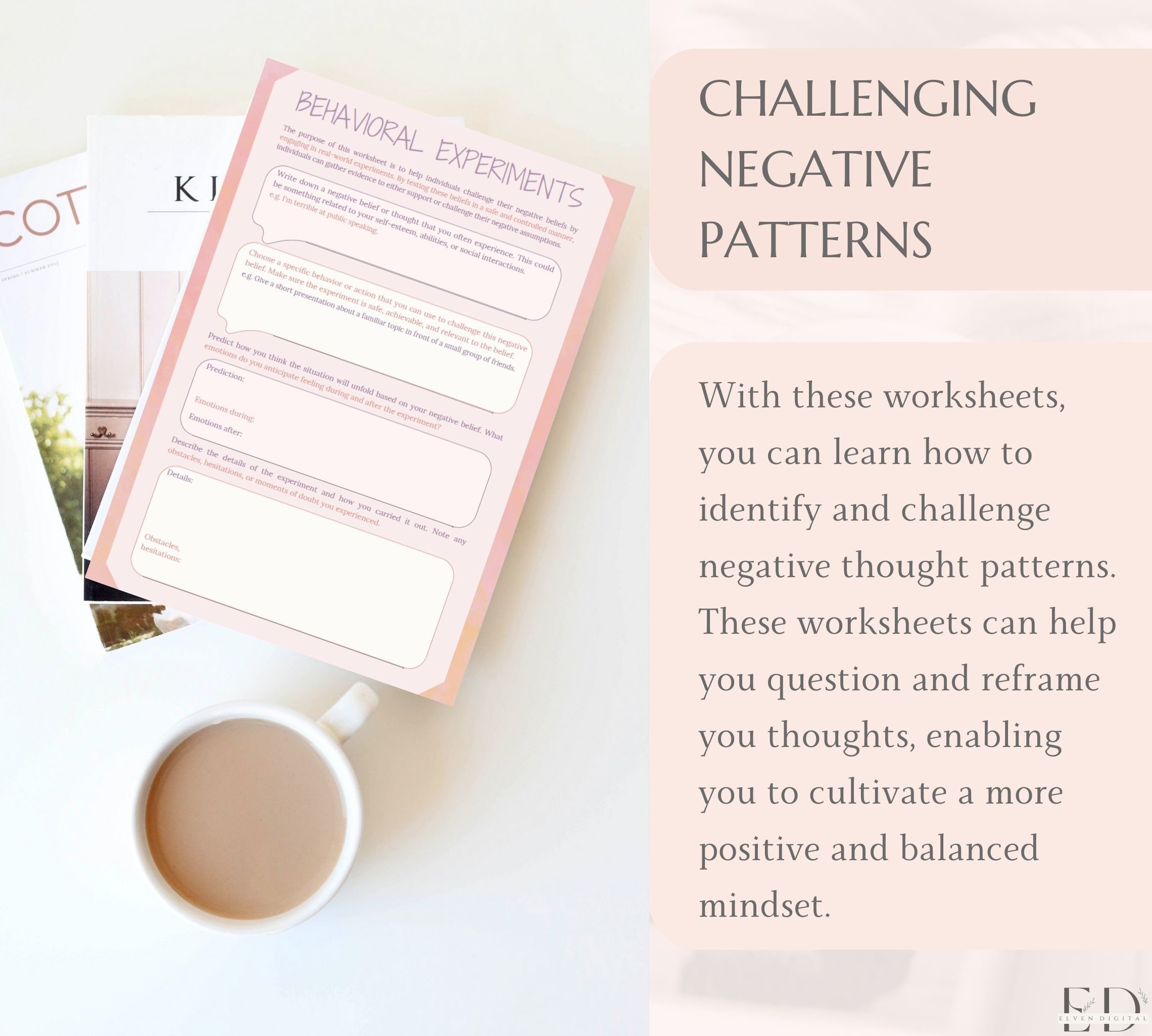 CBT Worksheets Behavioral Experiments Therapy Tools for Teens and ...