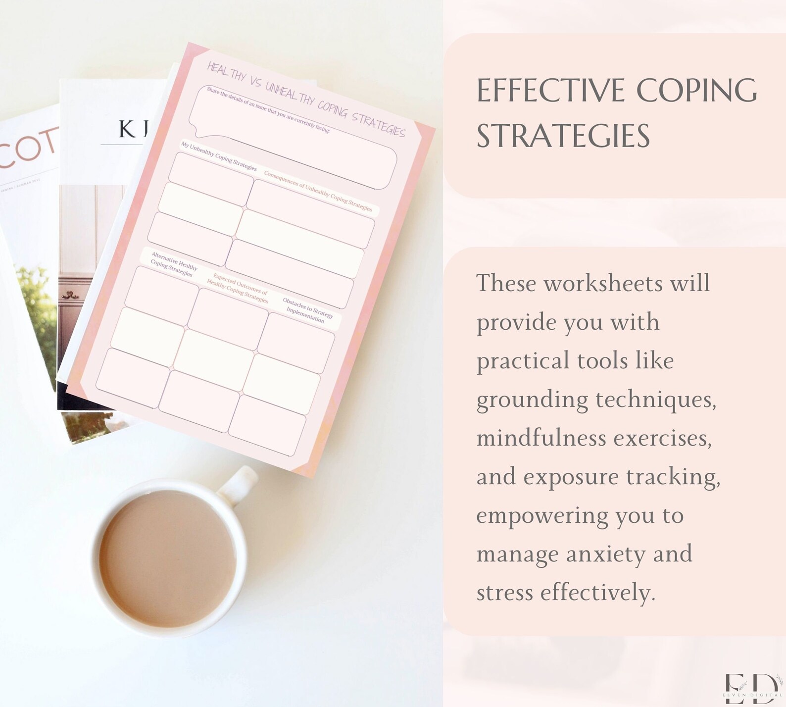 Anxiety Worksheets for Therapist Anxiety Coping Skills Worksheets for ...