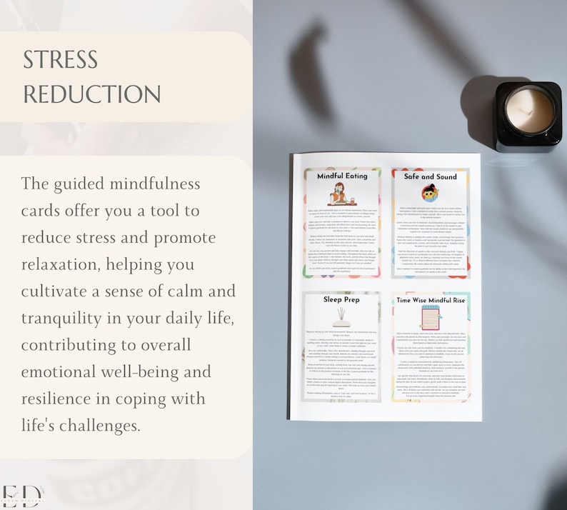 Guided Mindfulness Cards Therapy Office Decor Scripted Meditation ...