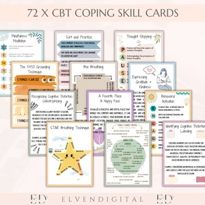 CBT Therapy Worksheets Cbt Bundle for Teens and Adults CBT Coping Skill ...