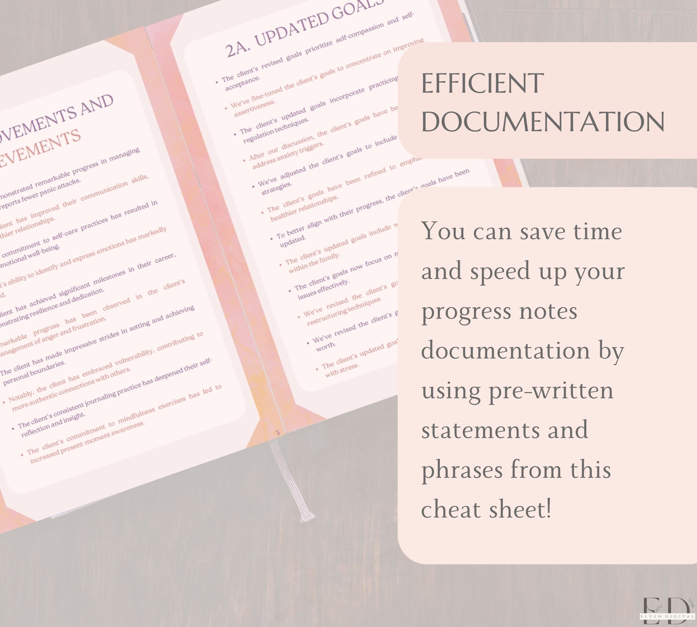 Therapy Progress Notes for Therapist Intervention Statements Phrases ...