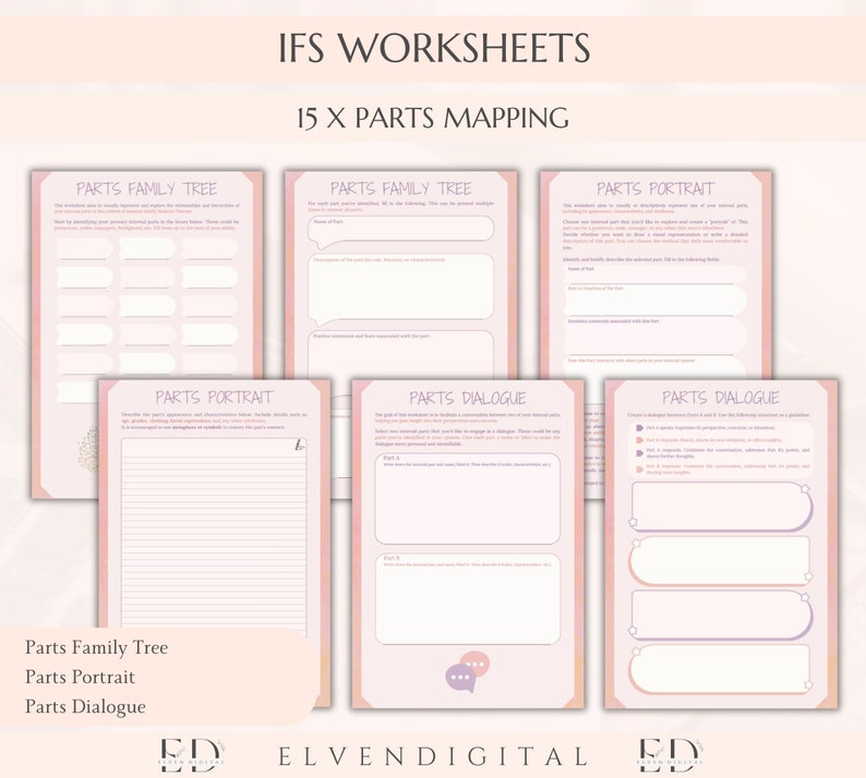IFS Resource Bundle Parts Work Worksheets IFS Cards Internal Family ...