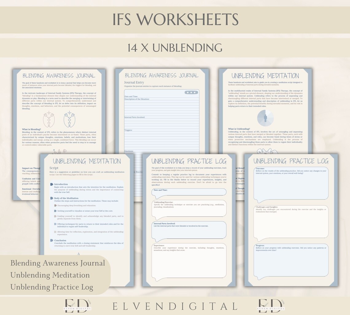 Internal Family Systems Worksheets IFS Cheat Sheets Parts Mapping ...