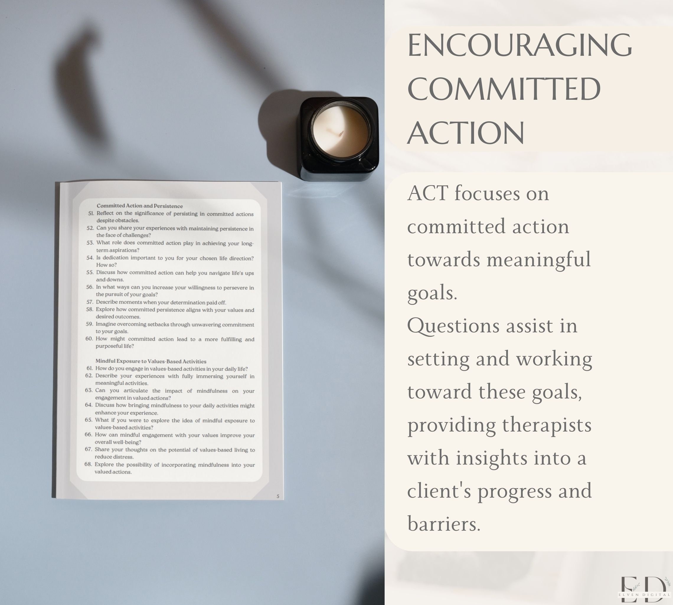 ACT Therapy Questions Therapy Practice Tools ACT Counseling Workbook ...