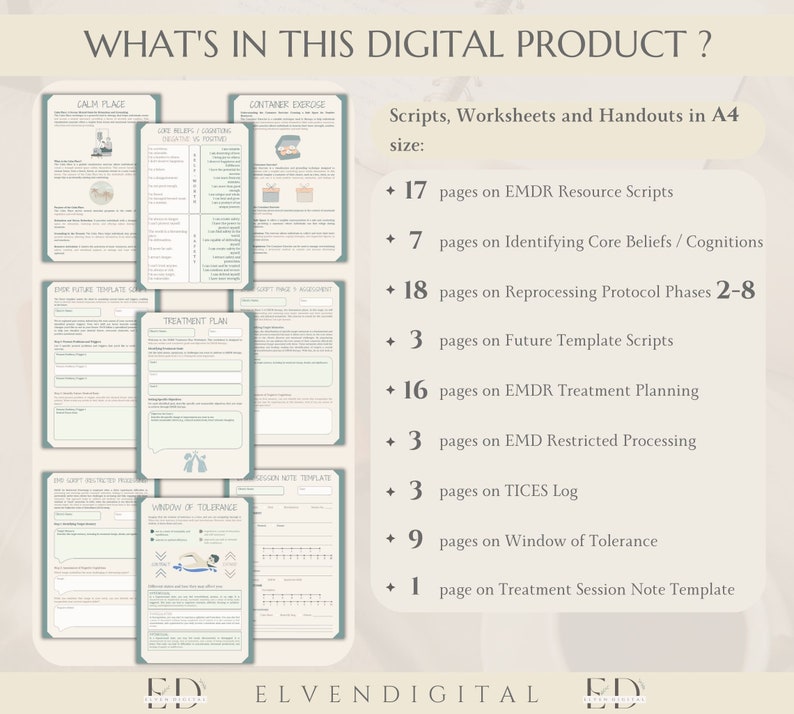 EMDR Worksheets for Therapist EMDR Bundle Therapy Scripts EMDR Handouts ...