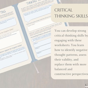 CBT Worksheets for Teen and Adult Challenging Anxious Thoughts CBT for ...