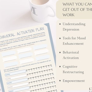 Depression Workbook Self-esteem Building Therapy Sheets Pleasure ...