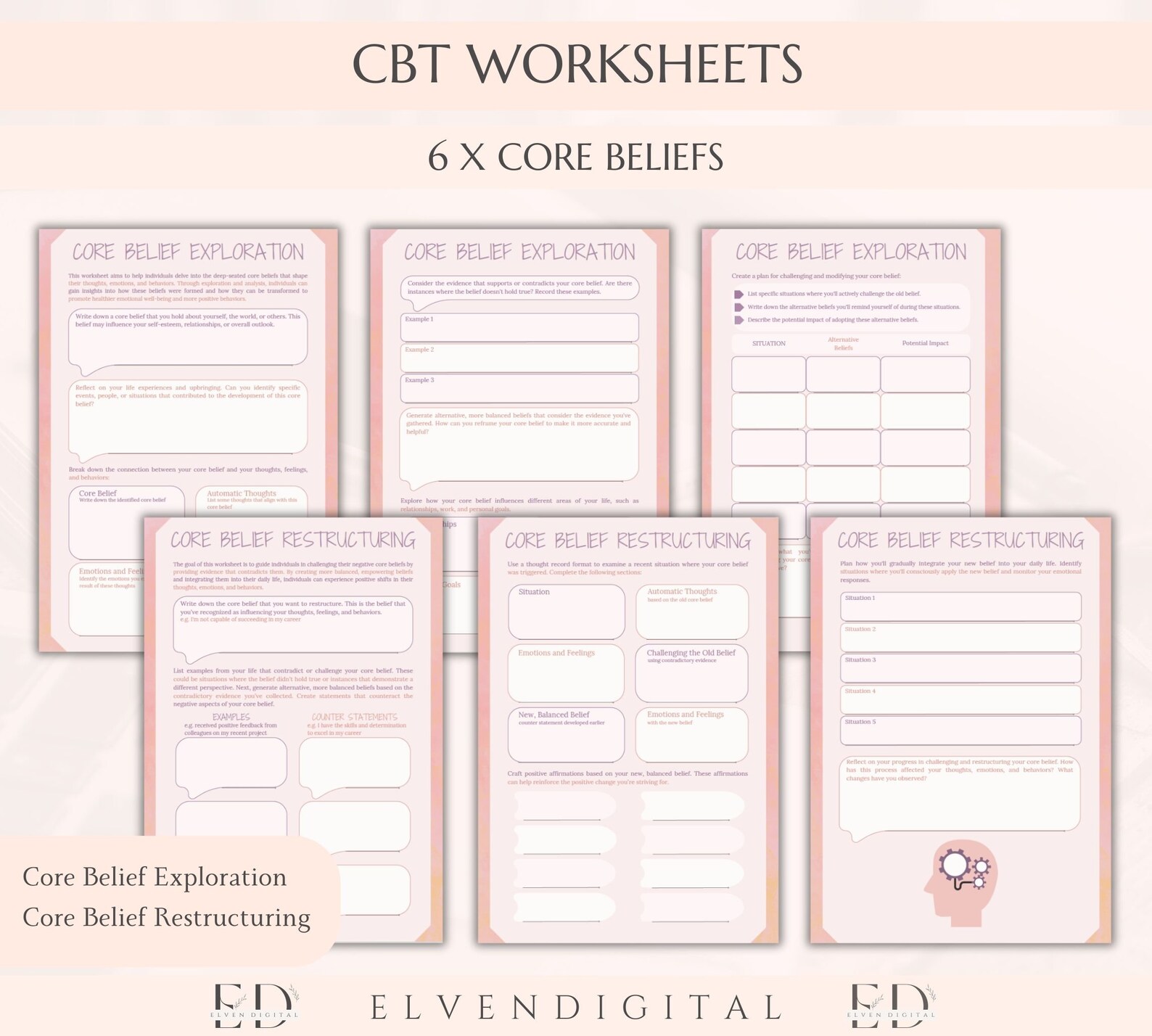 CBT Therapy Worksheets Cbt Bundle for Teens and Adults CBT Coping Skill ...