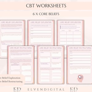 CBT Therapy Worksheets Cbt Bundle for Teens and Adults CBT Coping Skill ...