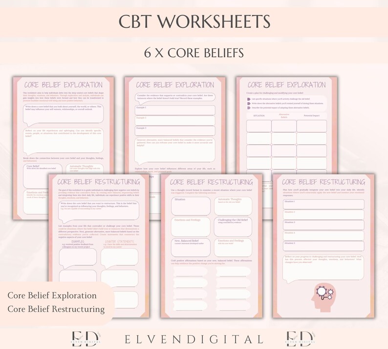 CBT Therapy Worksheets Cbt Bundle for Teens and Adults CBT Coping Skill ...