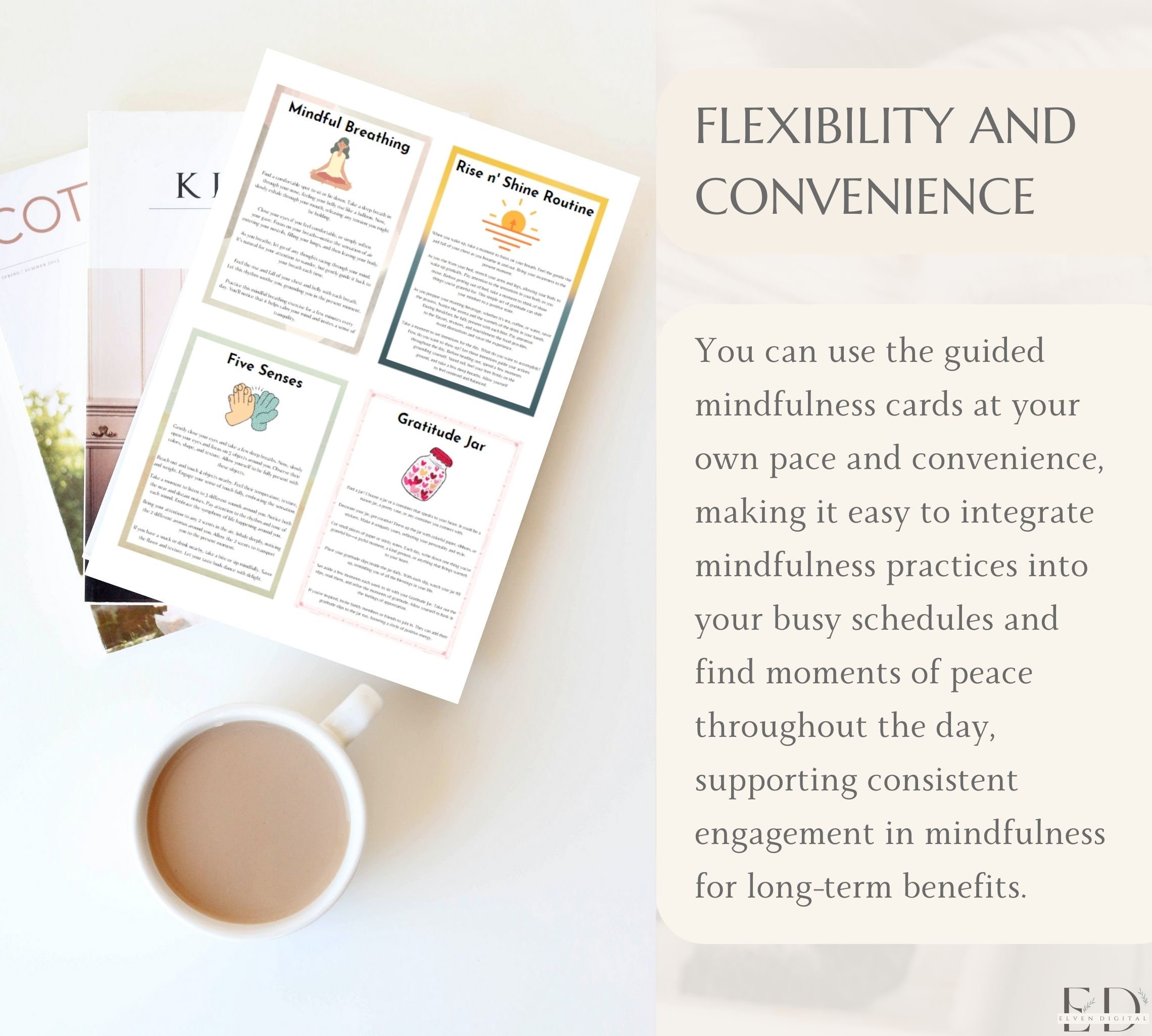 Guided Mindfulness Cards Therapy Office Decor Scripted Meditation ...