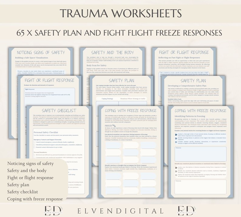Trauma Therapy Bundle Nervous System Regulation Workbook Adult Trauma ...