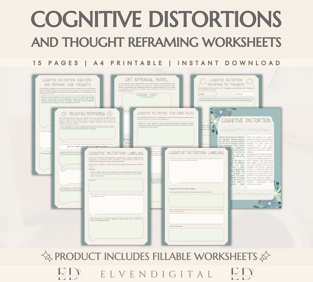Cognitive Distortion Worksheet Cognitive Psychology Worksheets ...