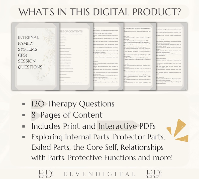 IFS Therapy Questions Internal Family Systems Therapist Cheat Sheet ...