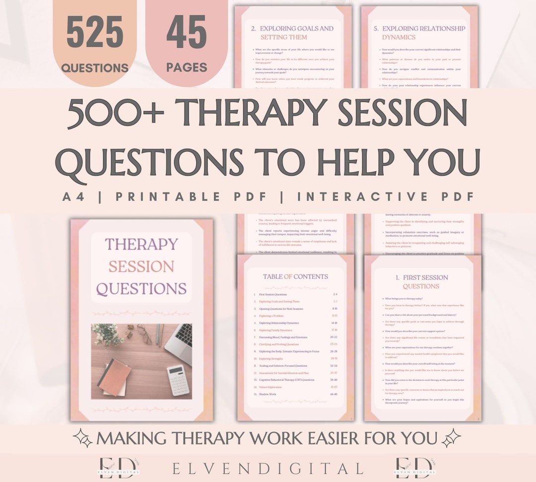 Therapy Session Notes Therapist Worksheets Anxiety Relief Kit CBT ...