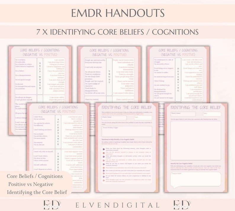 EMDR Worksheet Bundle EMDR Script for Therapist EMDR Therapy Worksheets ...