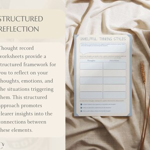 CBT Thought Record Worksheet CBT Unhelpful Thinking Styles Counseling ...