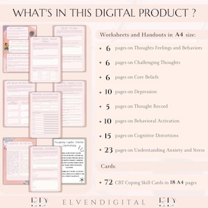 CBT Therapy Worksheets Cbt Bundle for Teens and Adults CBT Coping Skill ...