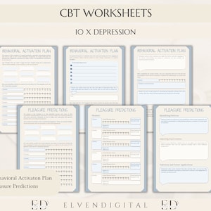 CBT Worksheets for Adults Cbt Worksheet Bundle CBT Therapy Worksheets ...