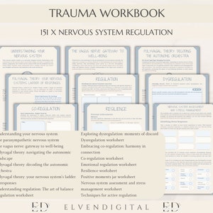Trauma Therapy Bundle Nervous System Regulation Workbook Adult Trauma ...