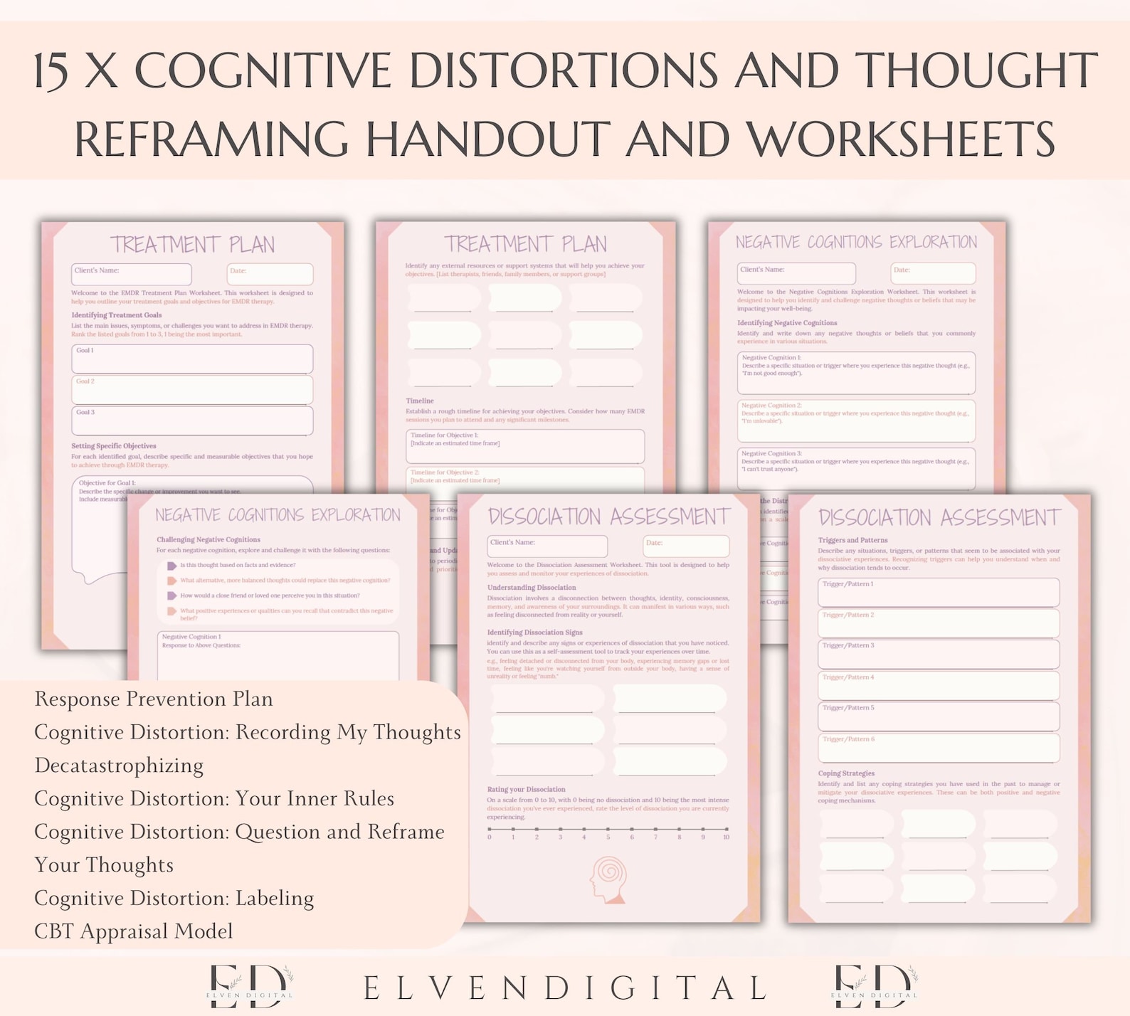 Trauma Therapy Worksheets Adult Mega Bundle Attachment Styles ...