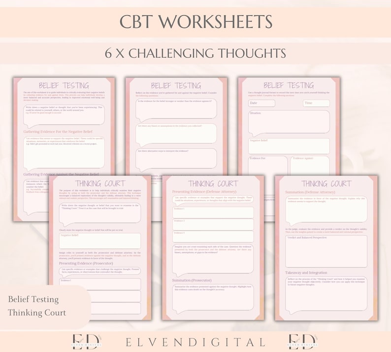 CBT Therapy Worksheets Cbt Bundle for Teens and Adults CBT Coping Skill ...