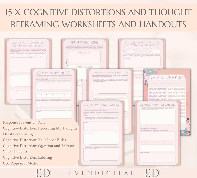 Therapy Workbook Coping Skills Cards Therapist Anxiety Bundle ...