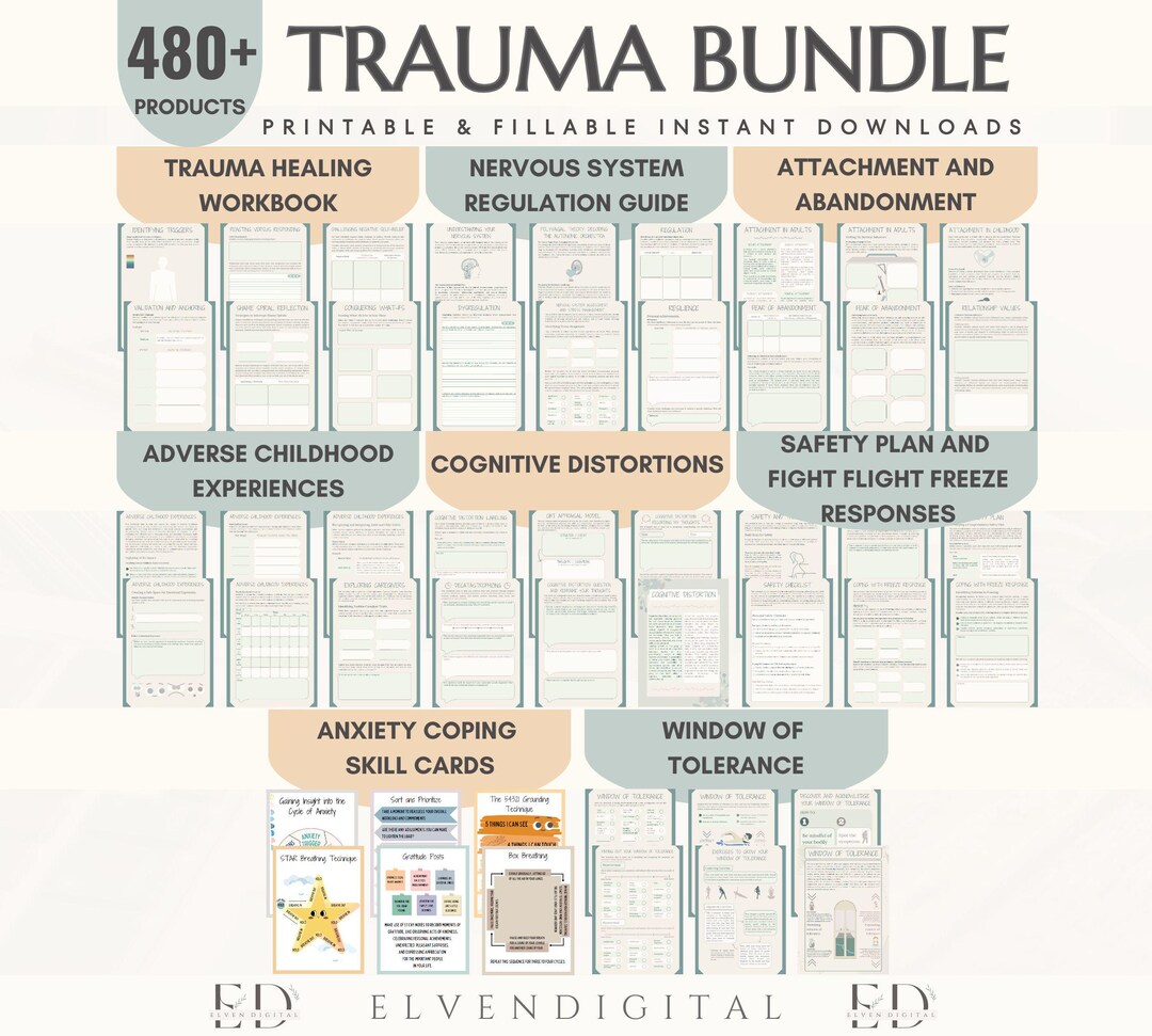 Trauma Worksheets for Therapist Trauma Bundle Therapy Scripts Trauma ...