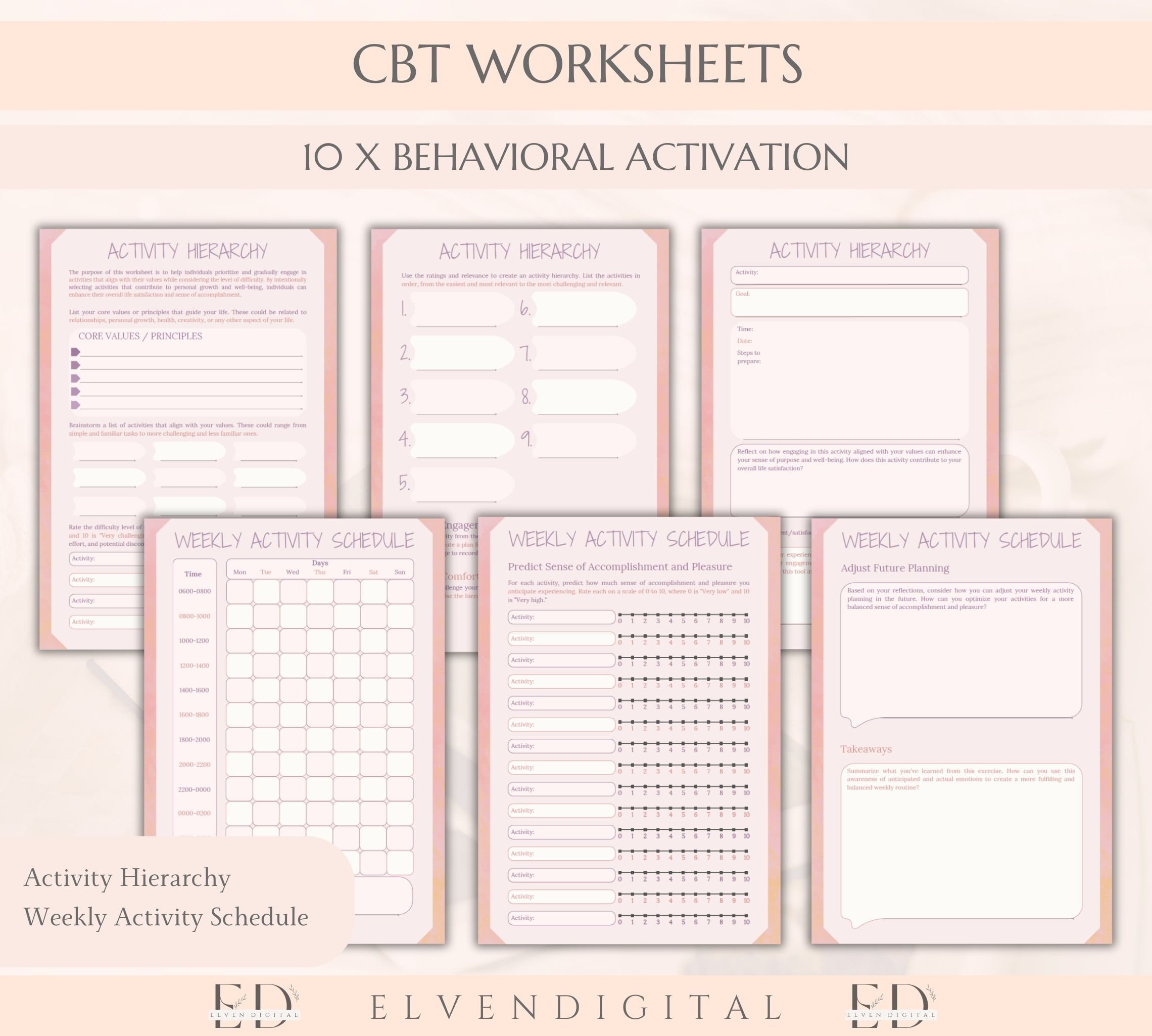 CBT Therapy Worksheets Cbt Bundle for Teens and Adults CBT Coping Skill ...