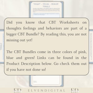 CBT Worksheets for Teens and Adults Counseling Handout Behavioral ...