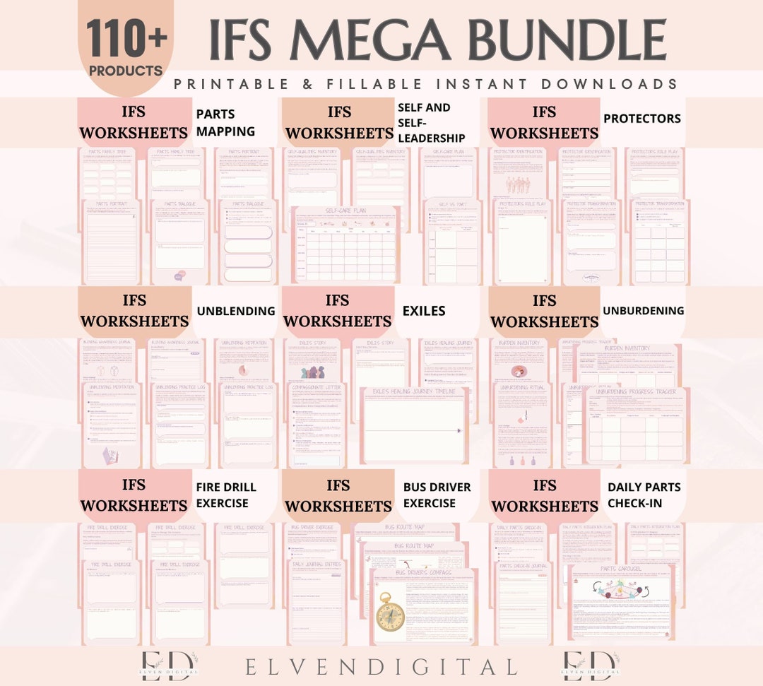 IFS Resource Bundle Parts Work Worksheets IFS Cards Internal Family ...