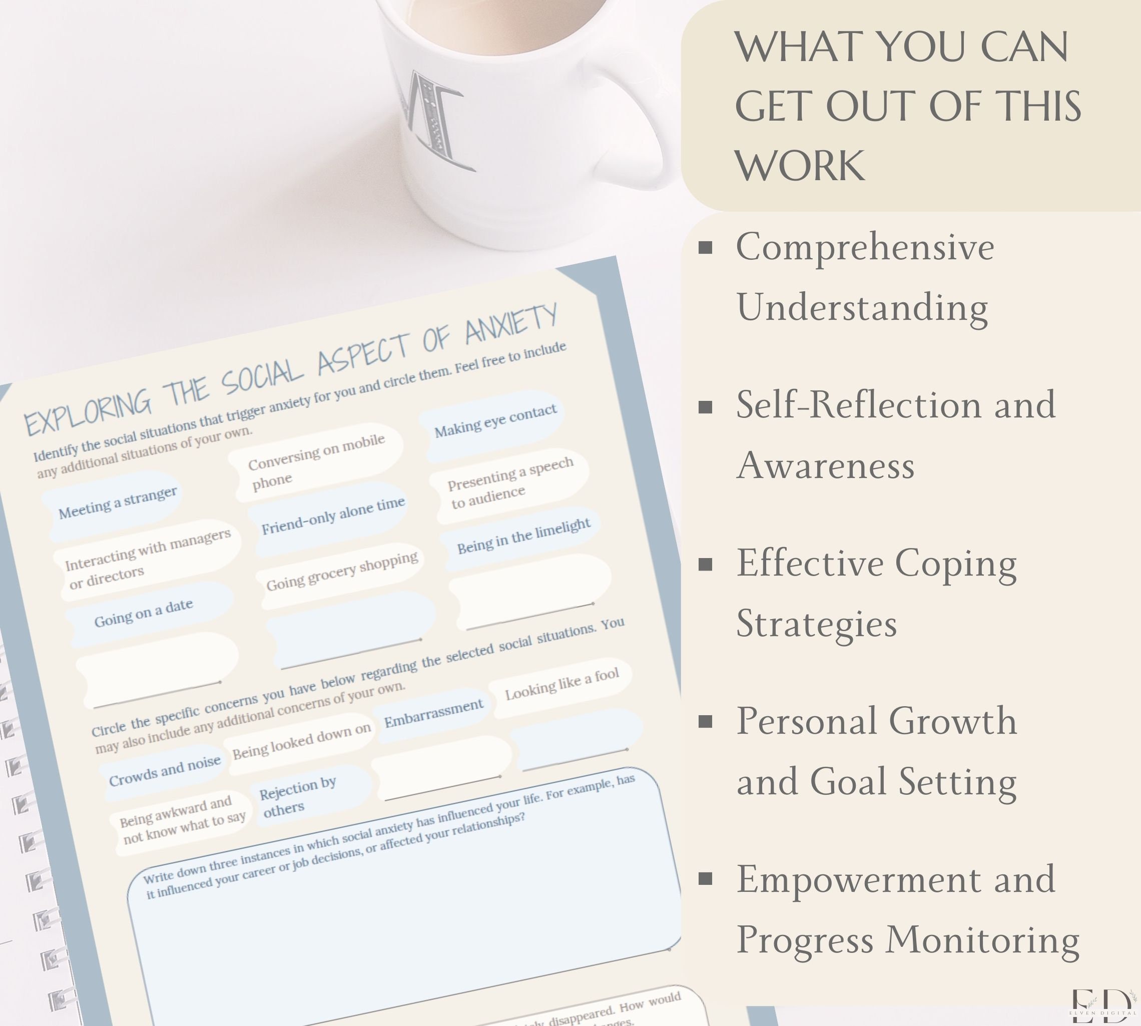 Anxiety Management Worksheet Therapy Resources Anxiety Worksheets for ...