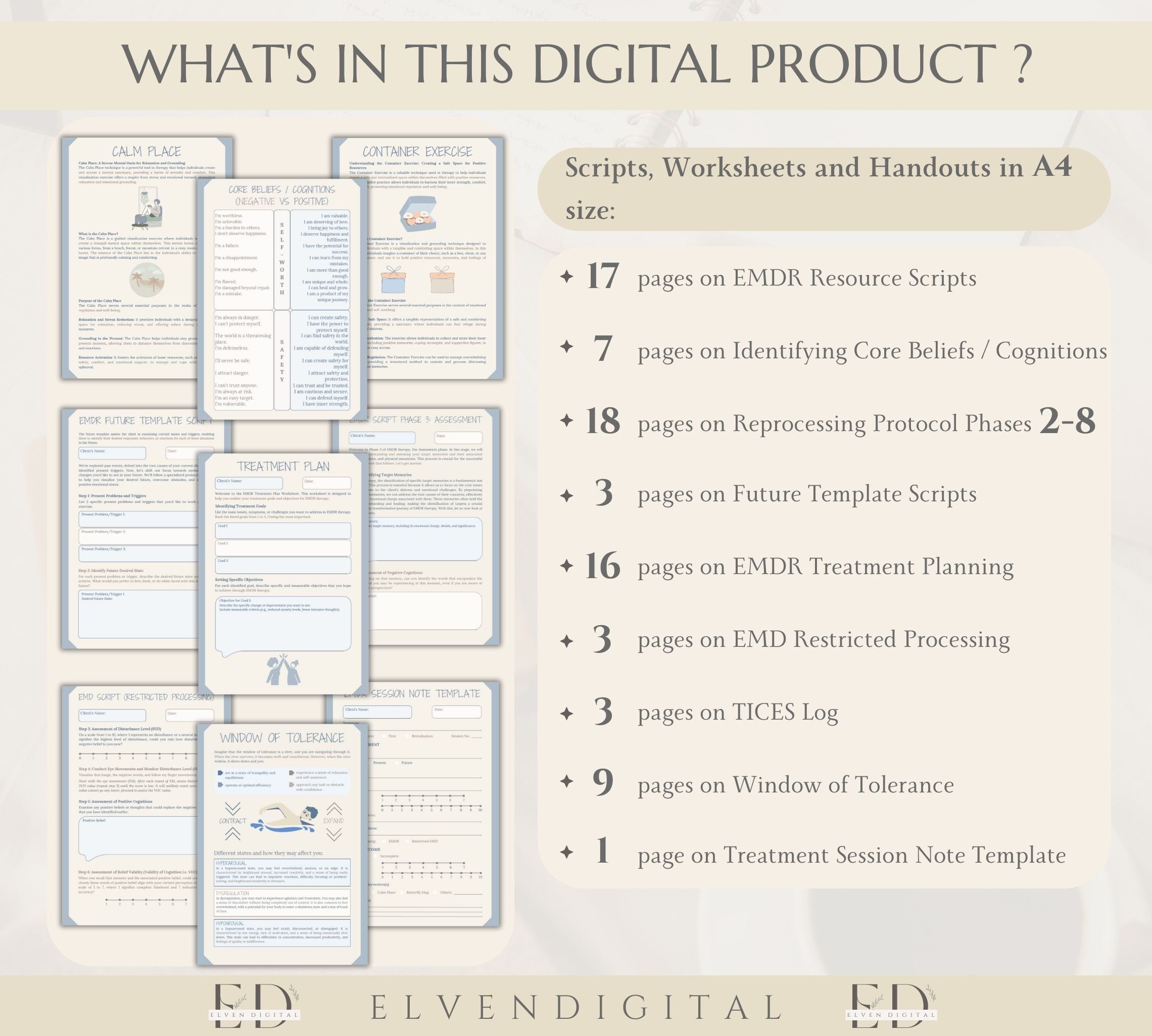 EMDR Worksheet Bundle Eye Movement Psychotherapy Bundle EMDR Scripts ...