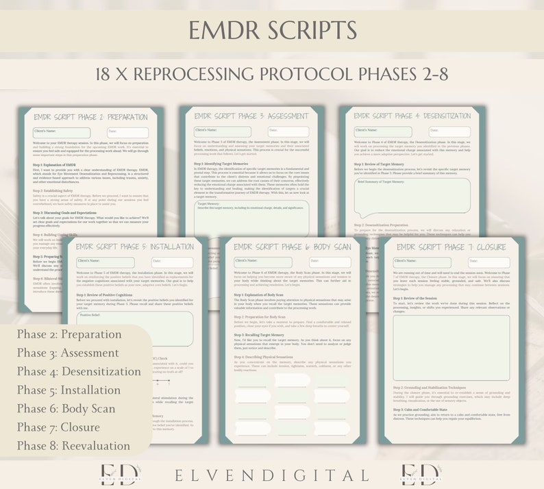 EMDR Worksheets for Therapist EMDR Bundle Therapy Scripts EMDR Handouts ...