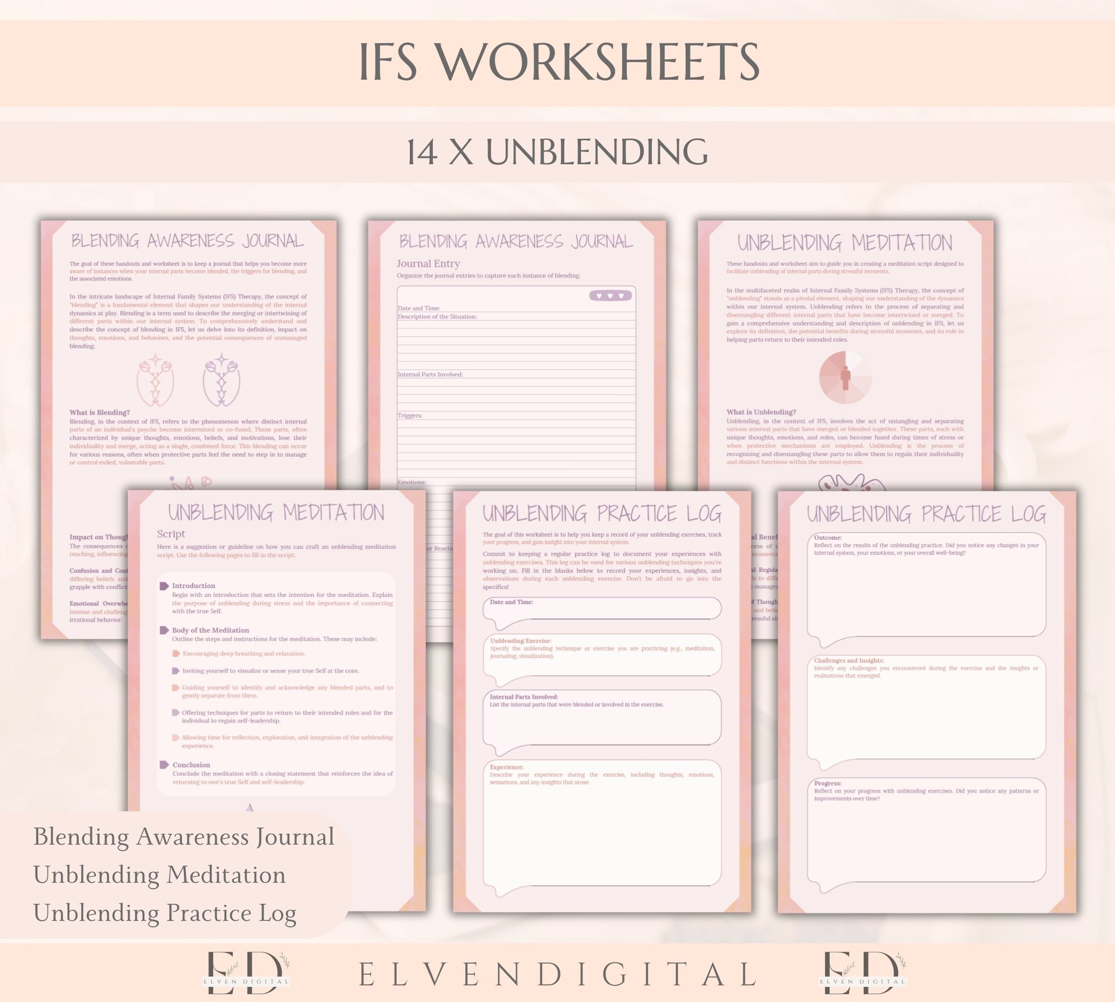 IFS Resource Bundle Parts Work Worksheets IFS Cards Internal Family ...