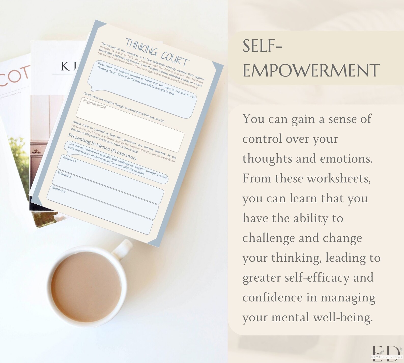 CBT Worksheets for Teen and Adult Challenging Anxious Thoughts CBT for ...
